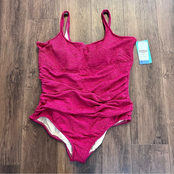 Penbrooke | Swim | Penbrooke Cranberry Krinkle Scrunch One Piece ...